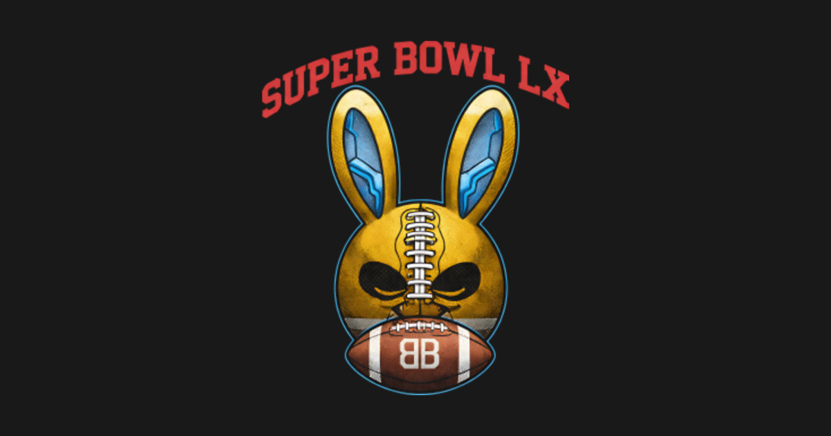 Super Bowl LX 2026 Cyber Bunny Football Helmet Graphic - Super Bowl ...