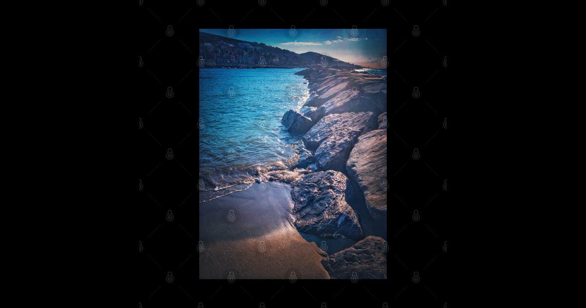 Wild Summer Beach Sea Rocks - Rocks - Sticker | TeePublic