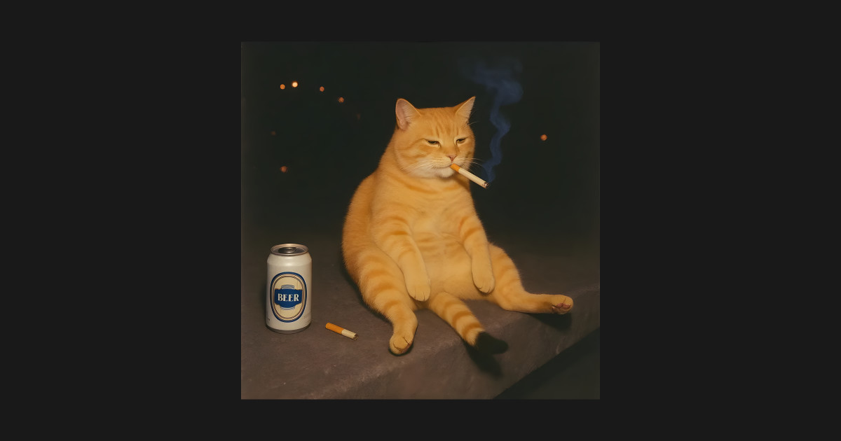 Funny Smoking Cat Meme - Smoking Cat - T-Shirt | TeePublic
