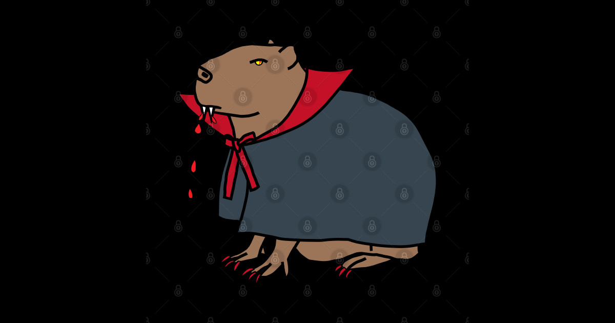 Halloween Horror Vampire Capybara - Halloween - Sticker | TeePublic