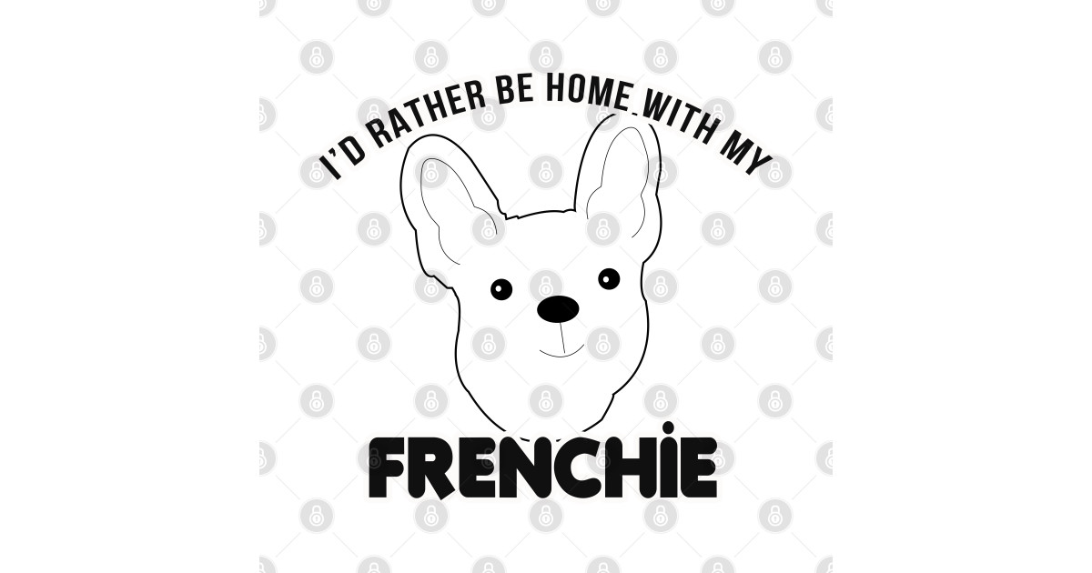 FRENCHIE French Bulldog Pattern in Blue Fun Frenchies Paw Prints and Bone Print - French Bulldog ...