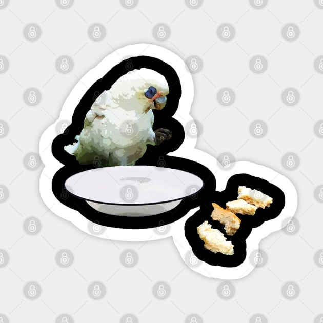Cartoon bird. Eating and drinking - Cartoon - Sticker | TeePublic