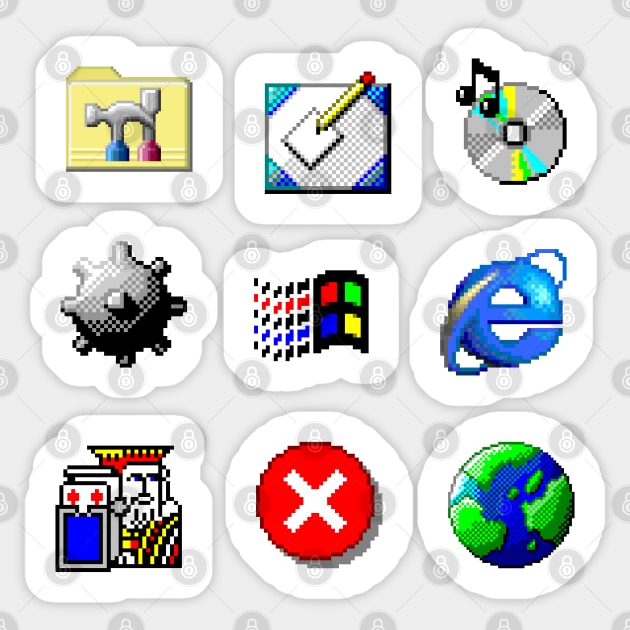 Windows 98 icons pack 2 - Windows - Sticker | TeePublic