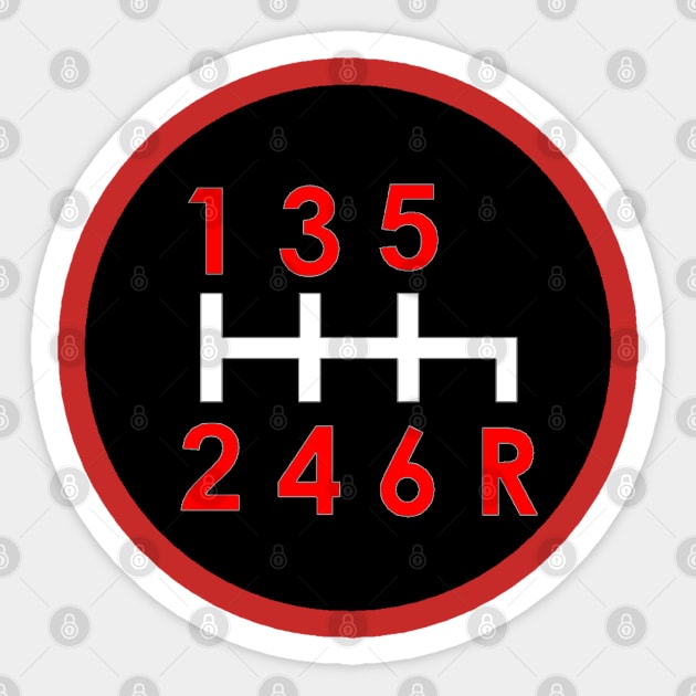 6 speed manual transmission logo - Stick Shift - Sticker | TeePublic