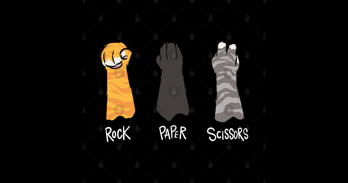 Rock Paper Scissors Cat Paw - Cat - Posters and Art Prints | TeePublic