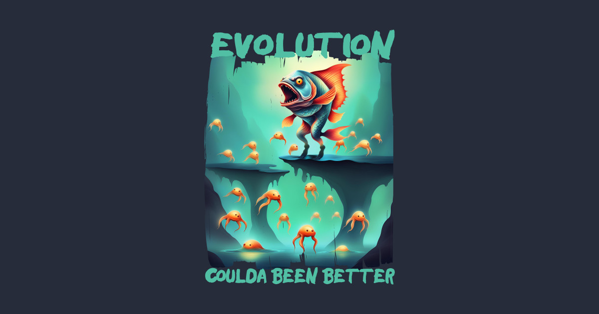 Funny evolution fish world domination evil empire - Funny Evolution - T ...