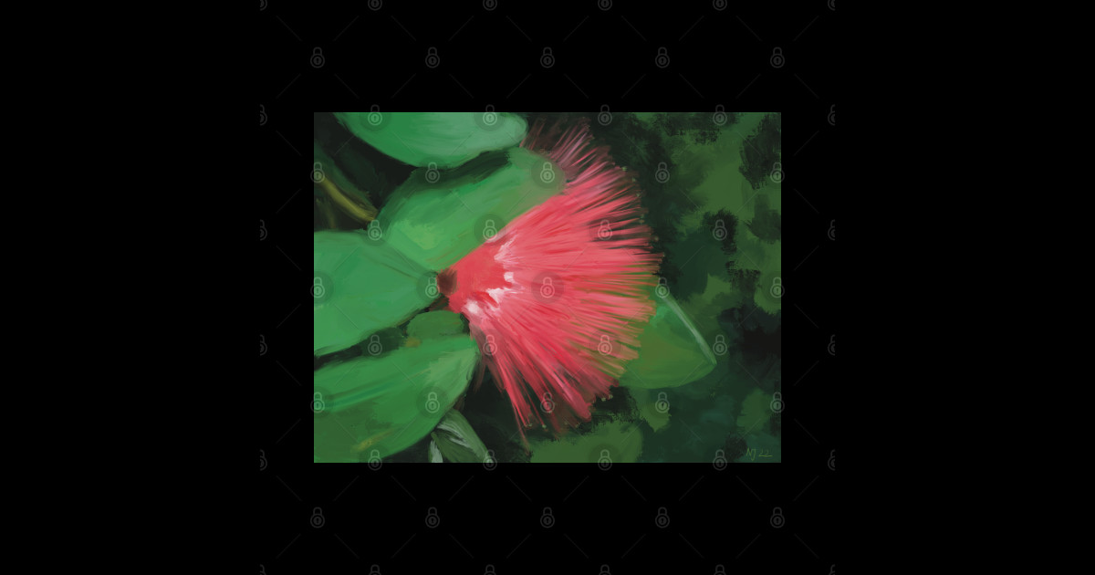 ‘Ōhi’a Lehua flower - digital painting - Ohia - Sticker | TeePublic