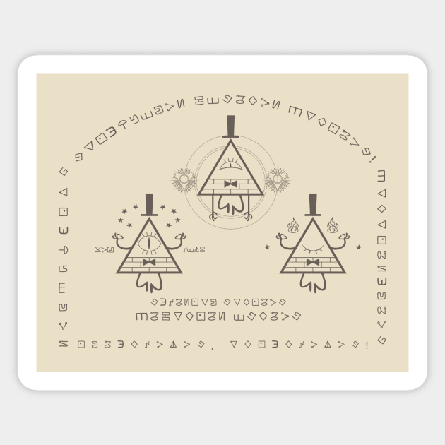 Bill Cipher Summoning Ritual - Bill Cipher - Sticker | TeePublic