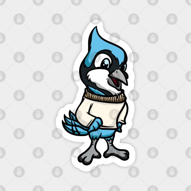Cute Anthropomorphic Human-like Cartoon Character Blue Jay in Clothes ...