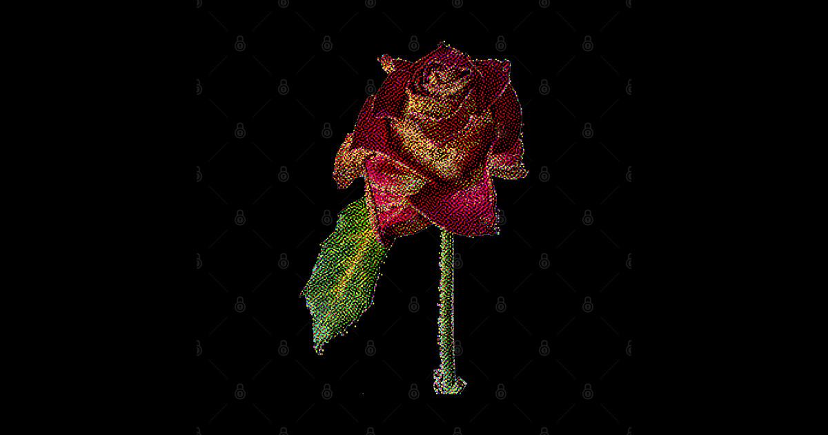 8bit Vintage Rose Illustration Design - Roses - Sticker | TeePublic