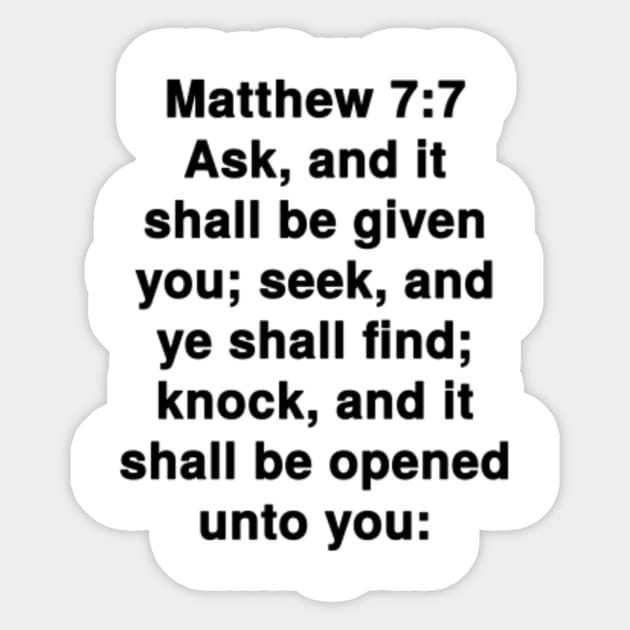 Matthew 7:7 King James Version (KJV) Bible Verse Typography - Matthew 7 ...