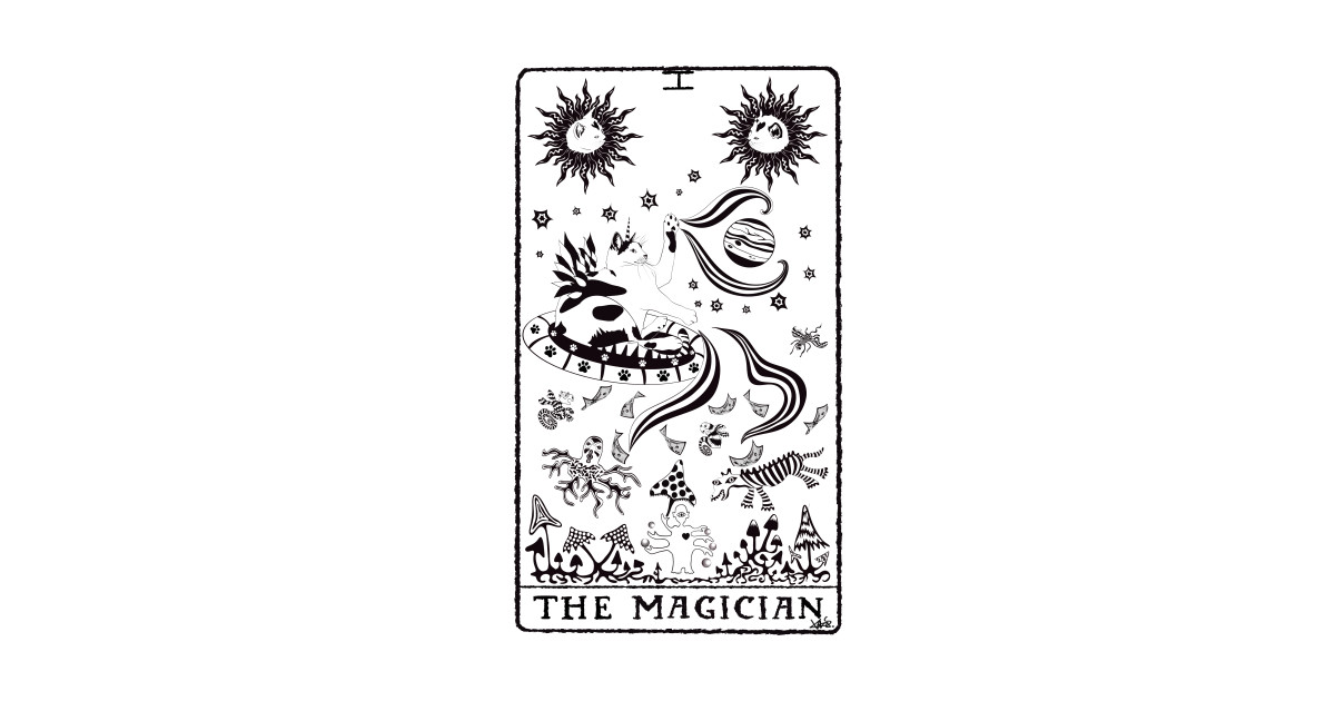 Magician Tarot Card - Psychedelic Space Cat Art - The Magician - T ...