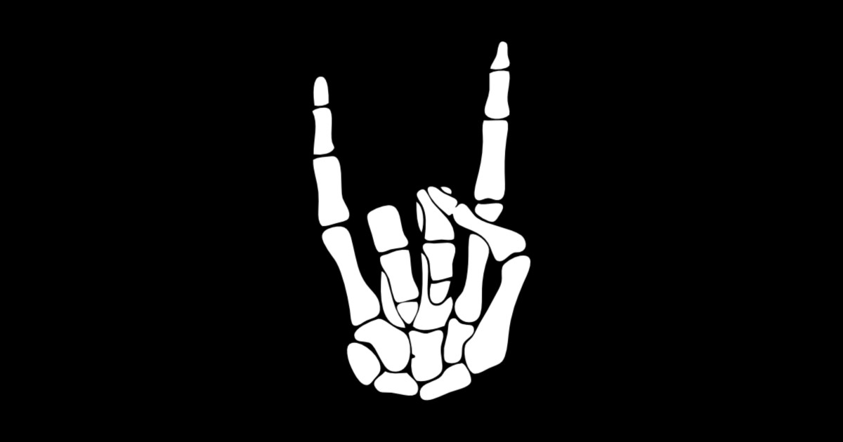 Metal Skeleton Rock Fist - Metal - Sticker | TeePublic