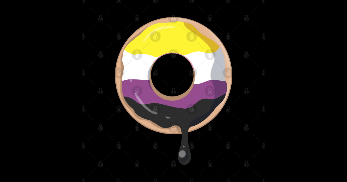 Non-Binary Donut - Non Binary - Magnet | TeePublic