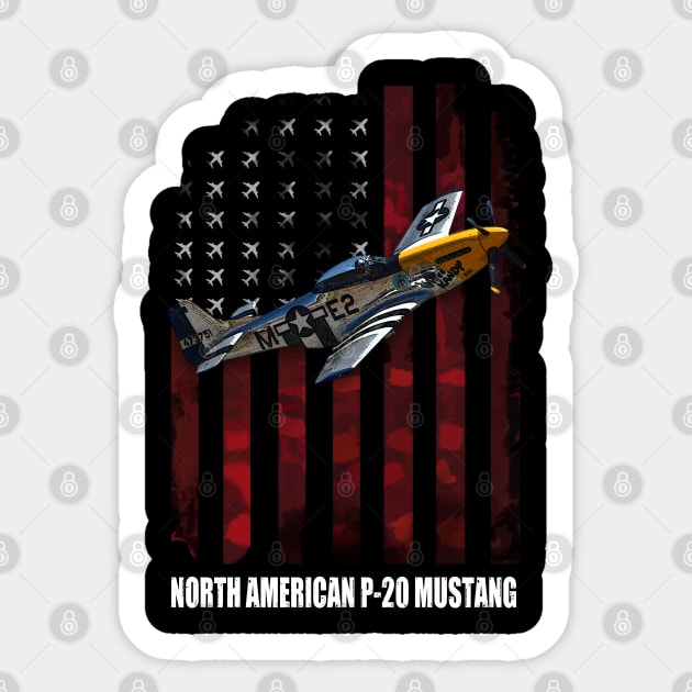Ww2 North American P-51 Mustang Aircraft - P 51 Mustang - Sticker ...