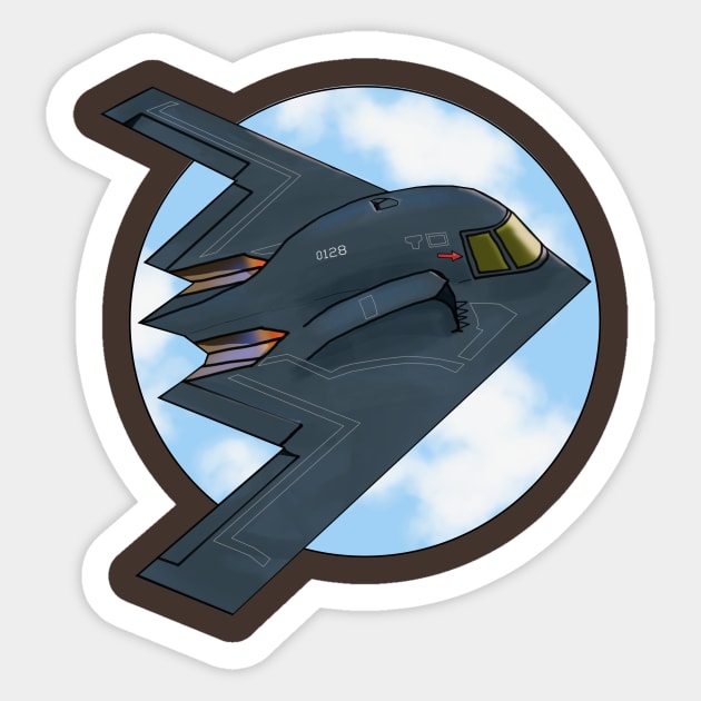 B2 Stealth Bomber - Illustrations - Sticker | TeePublic