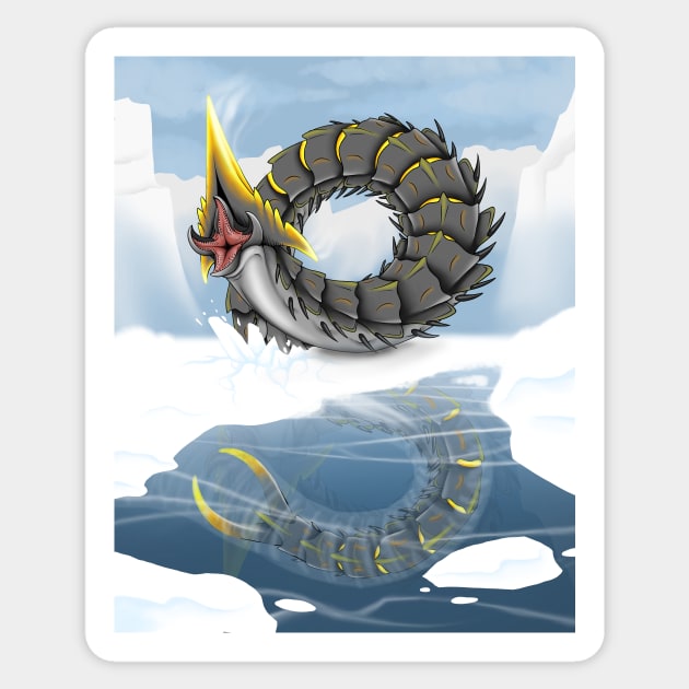 Ice Worm with background - Ice Worm - Sticker | TeePublic