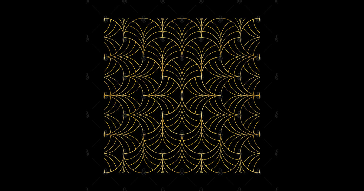 Golden arches geometric pattern - Navy Blue - Posters and Art Prints ...