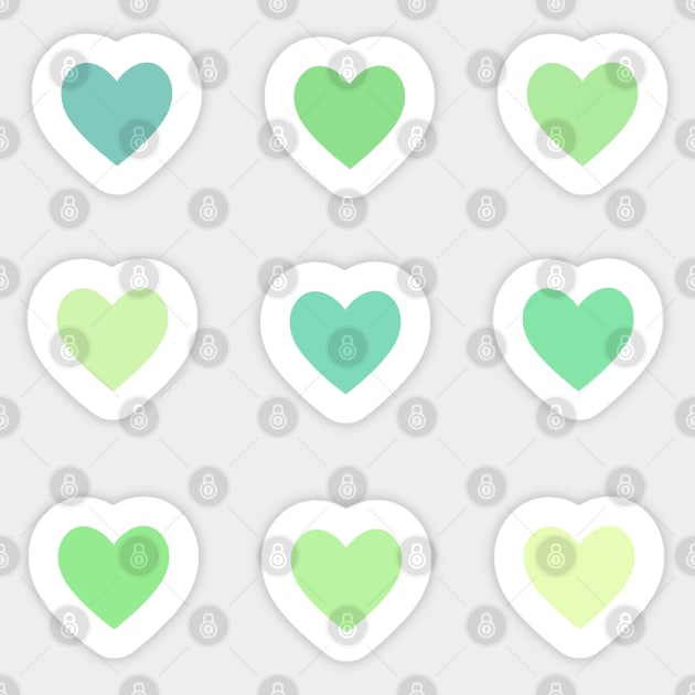 Mini Green Hearts Sticker Pack - Sticker Pack - Sticker | TeePublic