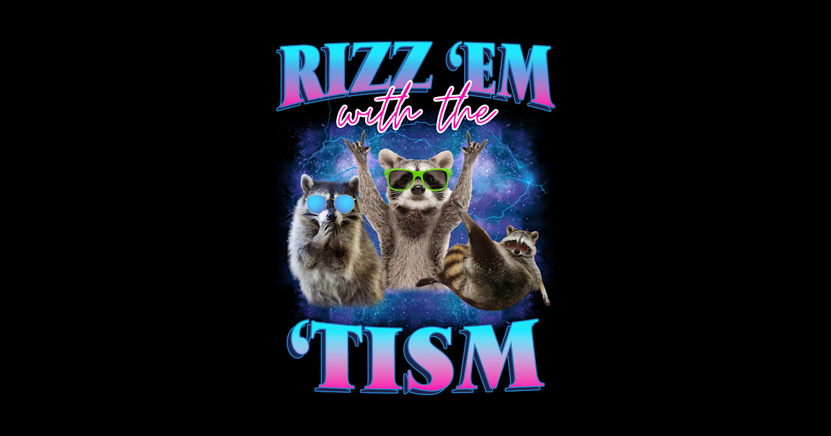 Rizz Em With The Tism Raccoon Meme Autism Awareness - Rizz Em With The ...