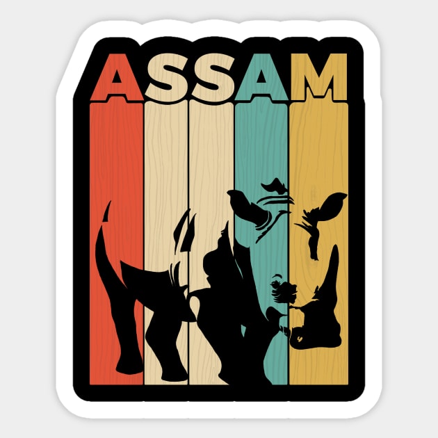 Assam one horn rhino - Rhino - Sticker | TeePublic