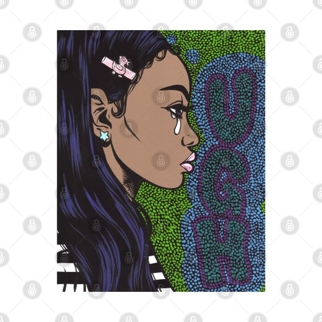 Ugh! Crying Comic Girl - Sadgirl - T-Shirt | TeePublic