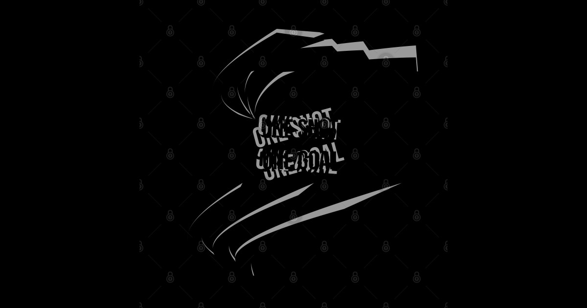 one shot one goal, quote football - Quote - Sticker | TeePublic