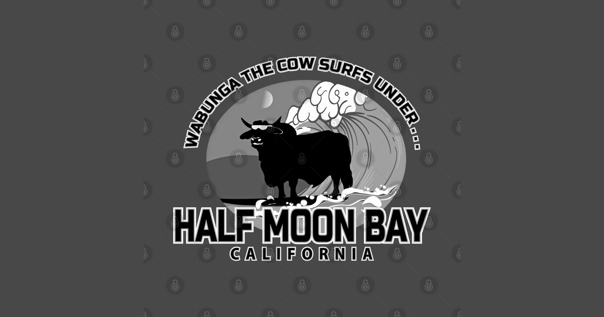 Wabunga The Cow Surf Under Half Moon Bay - Funny Surfing Gifts - T ...