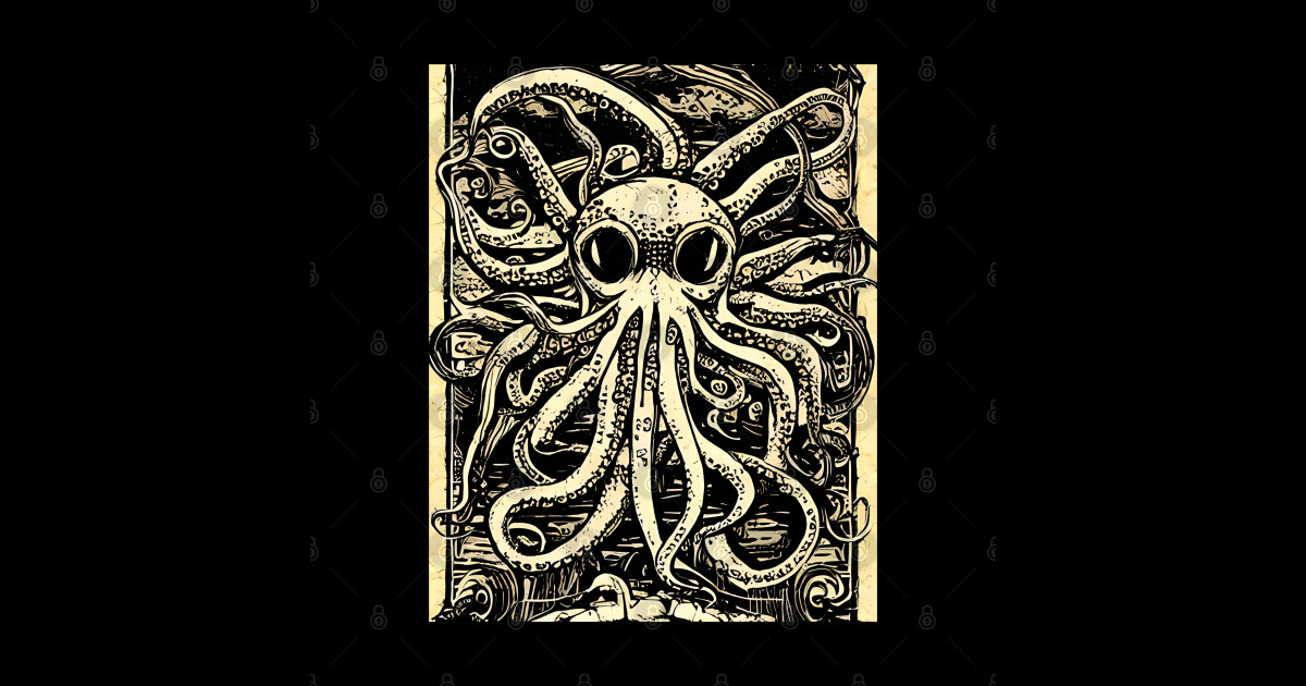 Octopus kraken occult medieval gothic emo - Octopus - Sticker | TeePublic