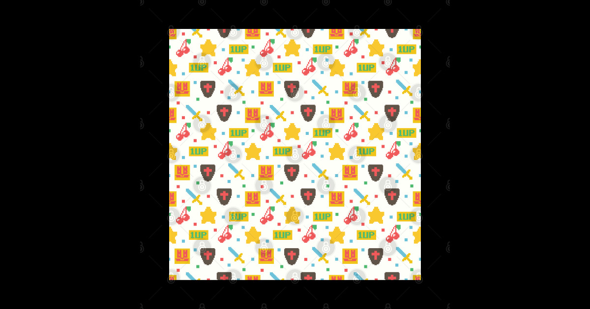 Video Game 8-BIT Pattern - Video Games Lover - Sticker | TeePublic