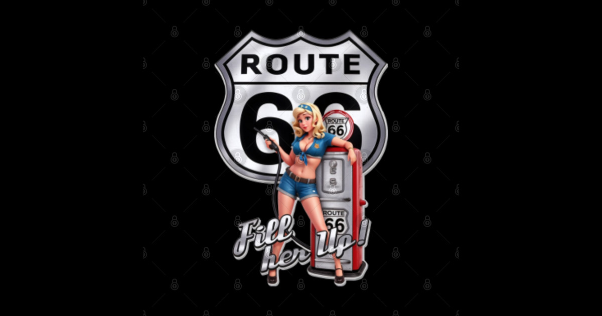 Route 66 cartoon - Route 66 - Sticker | TeePublic