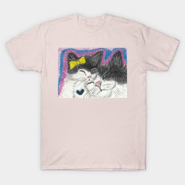 Mother and baby cat - Tuxedo Kitten - T-Shirt | TeePublic