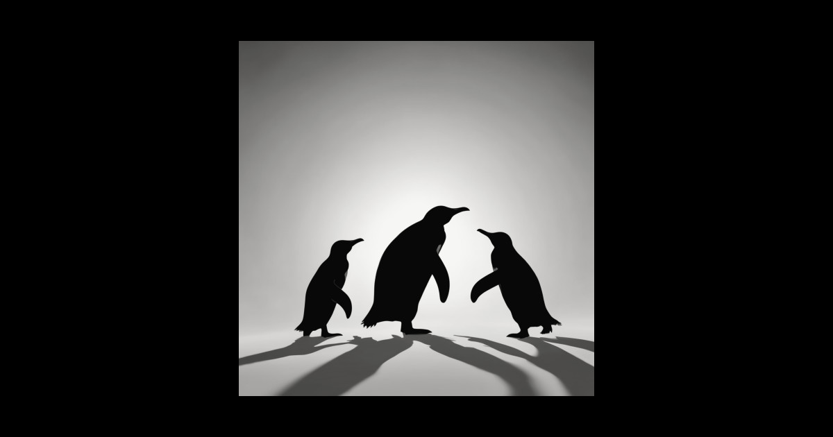 Penguins Shadow Silhouette Anime Style Collection No. 75 - Digital Art ...