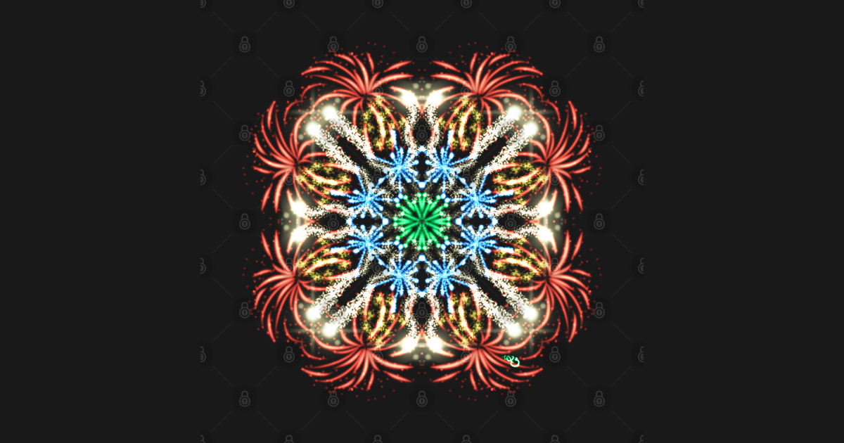 Firework Mandala - Fireworks - T-Shirt | TeePublic