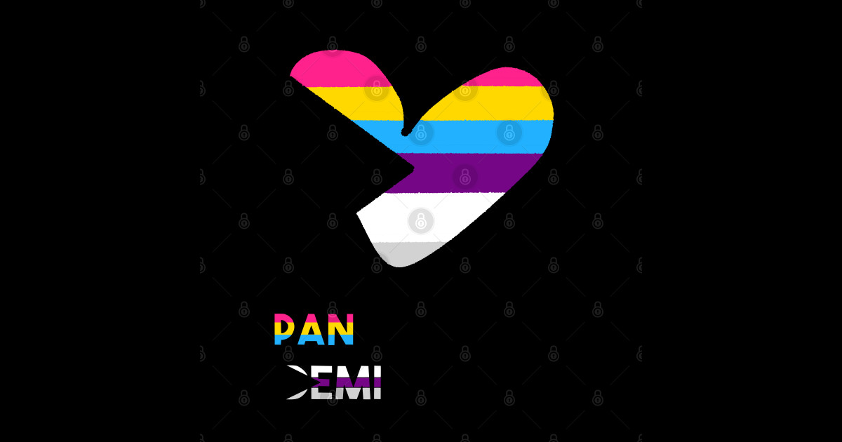 LGBT- Panromantic Demisexual Heart - Panromantic Demisexual - T-Shirt ...