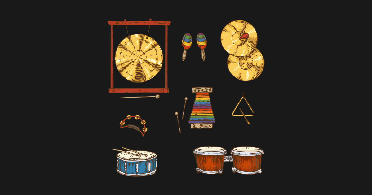 Percussion Musical Instruments. Sticker Pack - Drum - T-Shirt | TeePublic