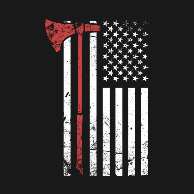 Viking Axe & American Flag - Viking - T-Shirt | TeePublic