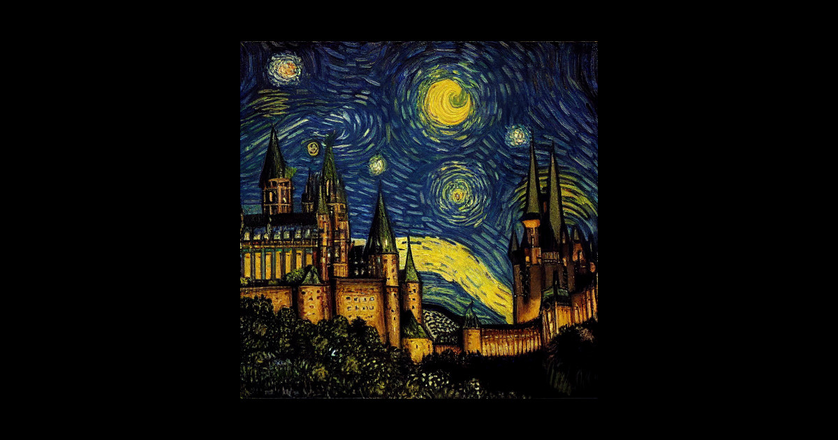 Starry Night Wizarding School Van Gogh - Starry Night - Posters and Art ...