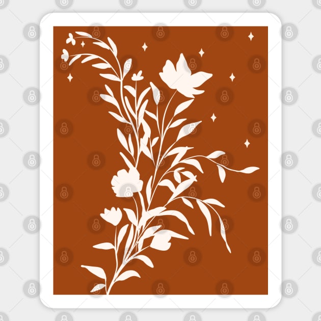 Burnt Orange Flowers - Burnt Orange - Sticker | TeePublic