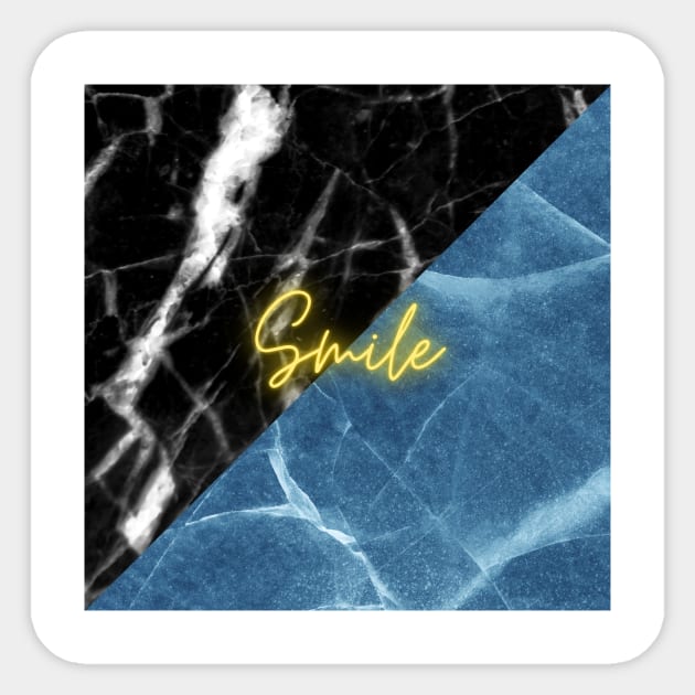 Smile-diagonal marble designs - Abstract Word Art - Sticker | TeePublic