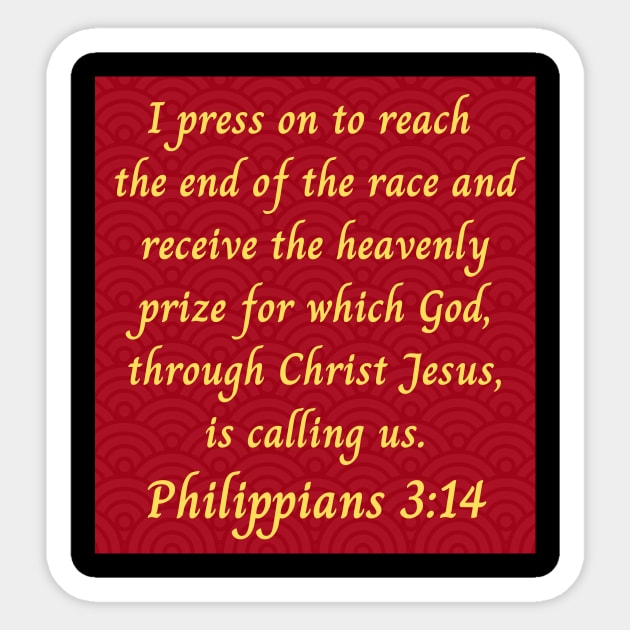 Bible Verse Philippians 3:14 - Philippians 3 14 - Sticker | TeePublic