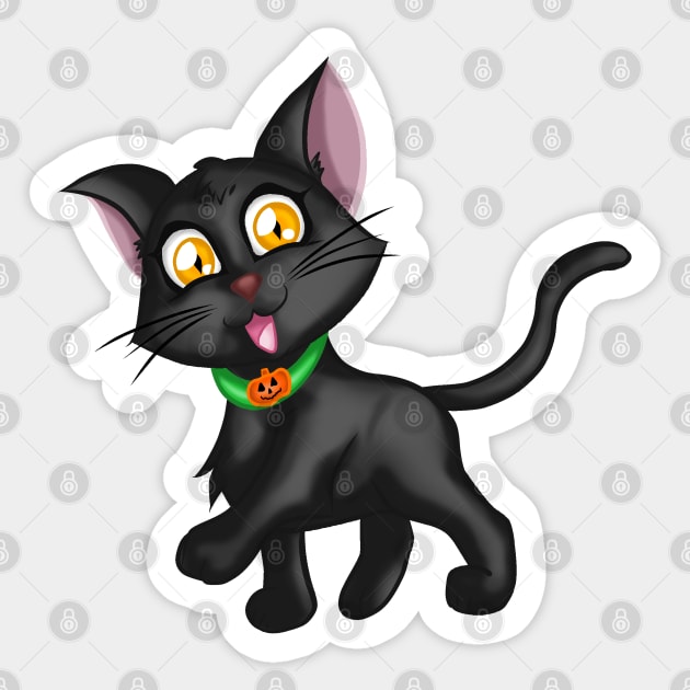 Cute Halloween Cat - Halloween - Sticker | TeePublic