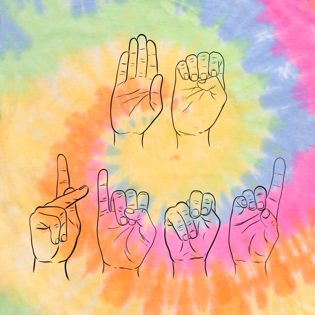 Be Kind Deaf ASL hand sign letters - Deaf Be Kind Art - T-Shirt | TeePublic