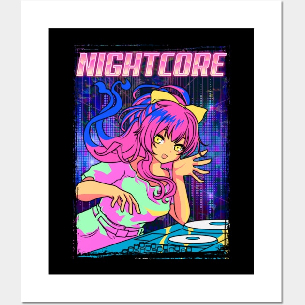 Aesthetic Nightcore Japanese Music Anime Girl EDM - Nightcore - Posters ...