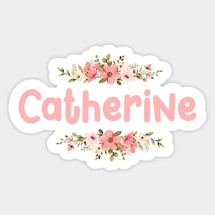 Flower Border Catherine Name Label Stickers for Sale | TeePublic