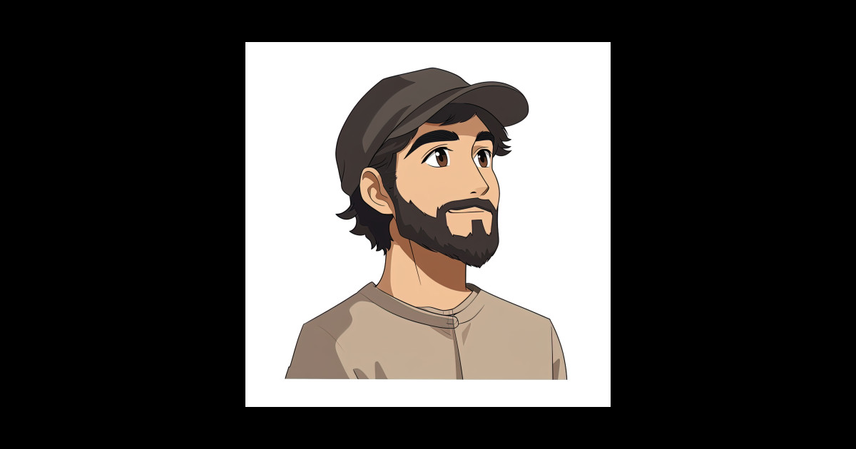 Iranian man, portrait | Anime style - Iranian Man Portrait - Sticker ...