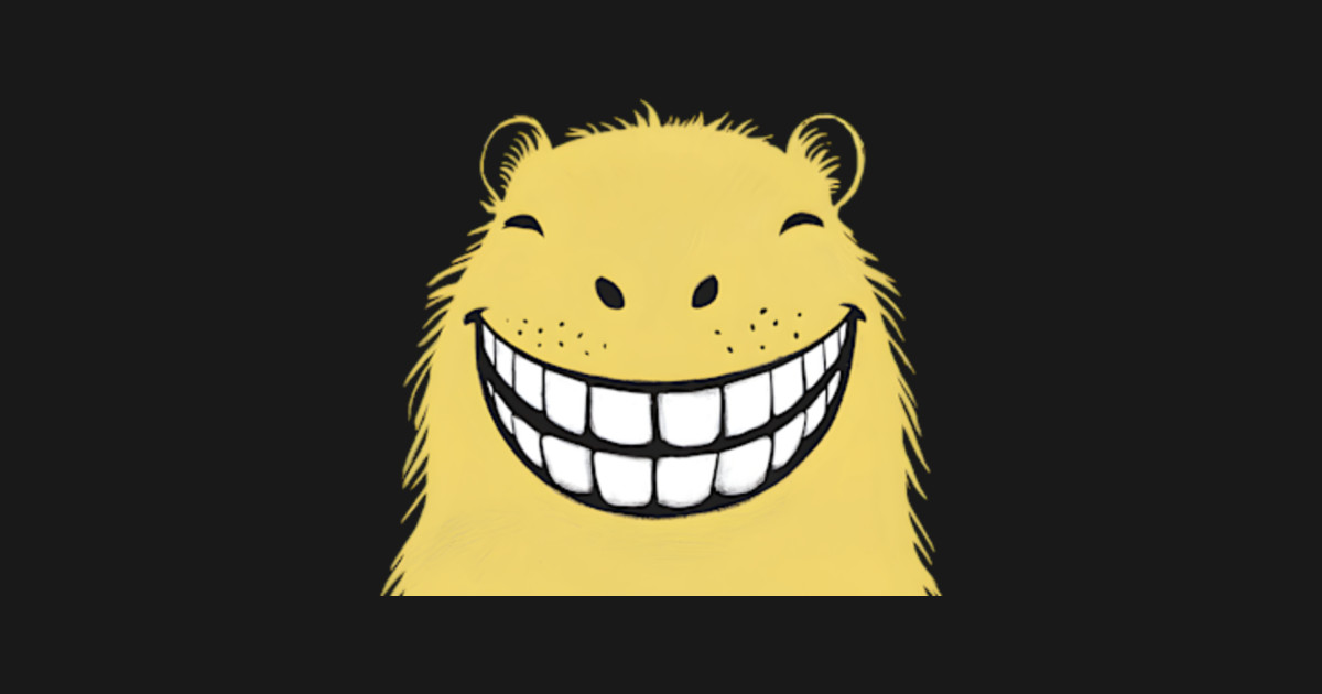 Capybara funny smiley face - Capybara Smile - T-Shirt | TeePublic