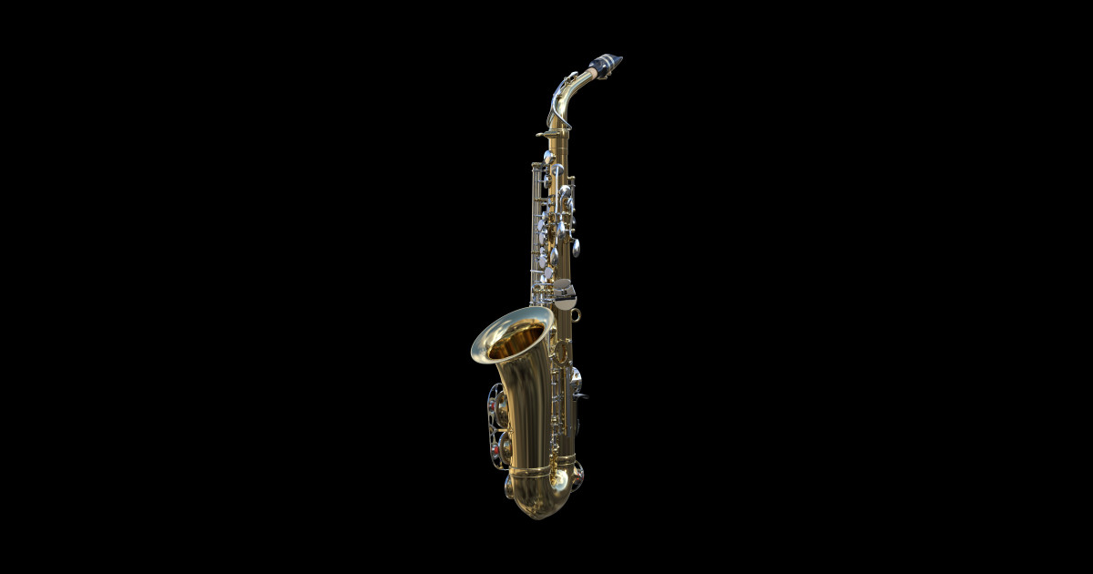 Digital art of a saxophone - Music - Sticker | TeePublic