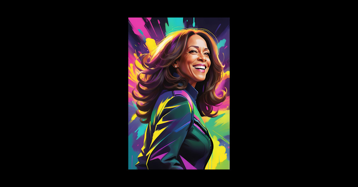 Kamala Harris Neon-Style Design - Vibrant Political Art - Amala Harris ...