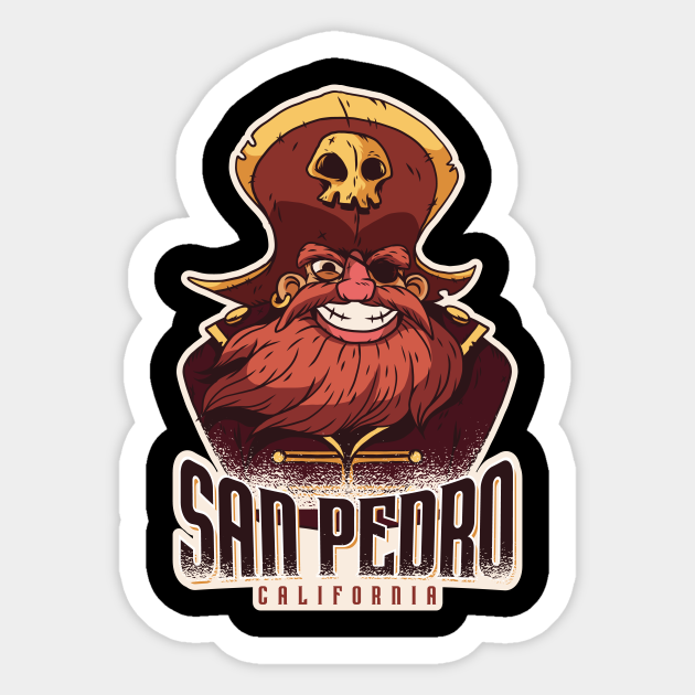 San pedro California pirates - San Pedro - Sticker | TeePublic